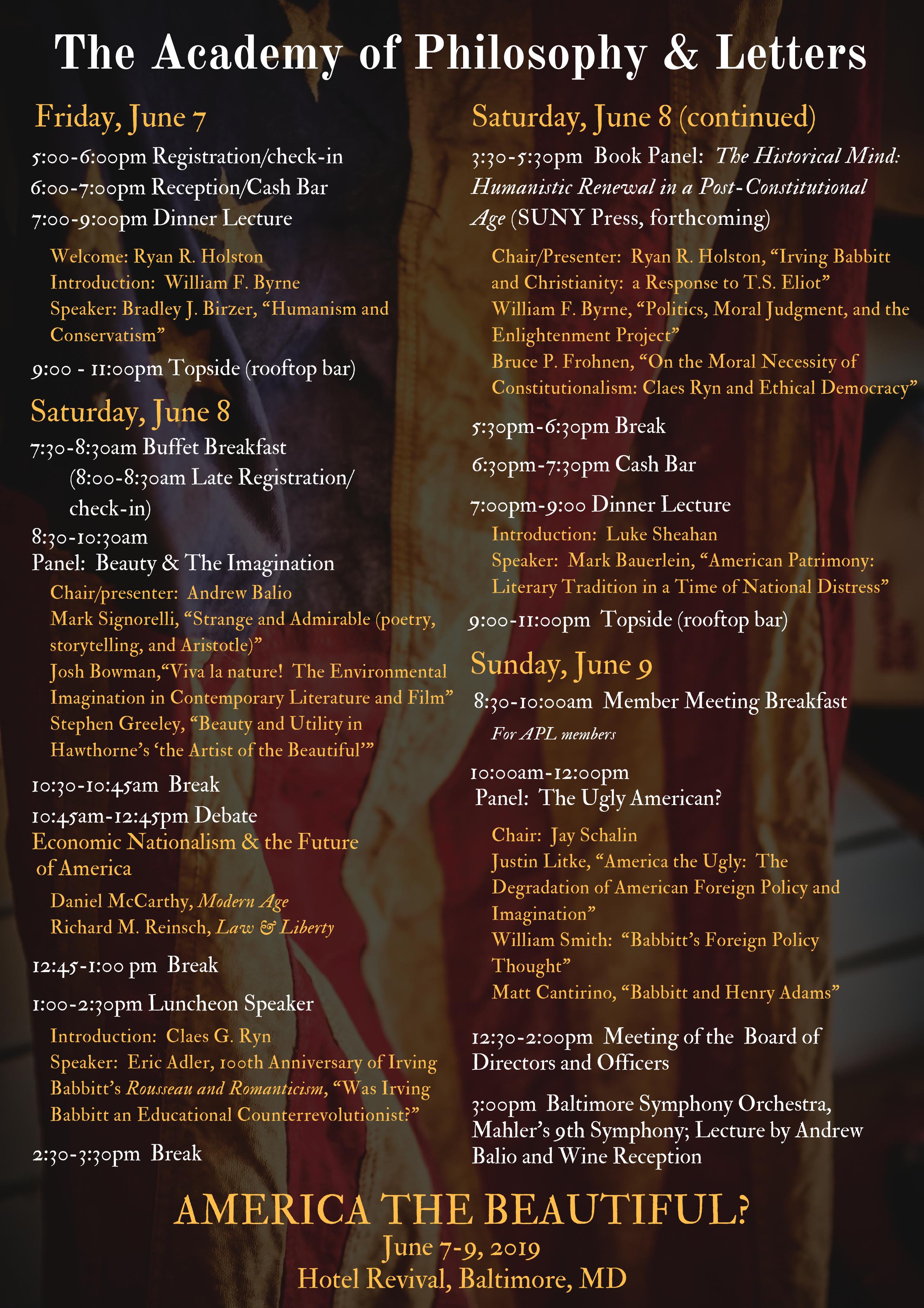 2019 APL Program v4 – The Academy of Philosophy & Letters